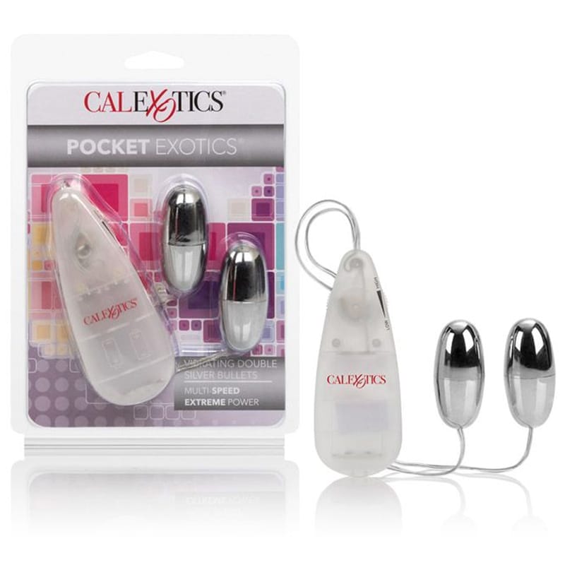 Pocket Exotics Vibrating Double Silver Bullets, CalExotics ...
