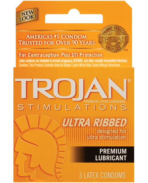 Trojan Ultra Ribbed Lubricated Condoms 3 Pack | Satisfaction